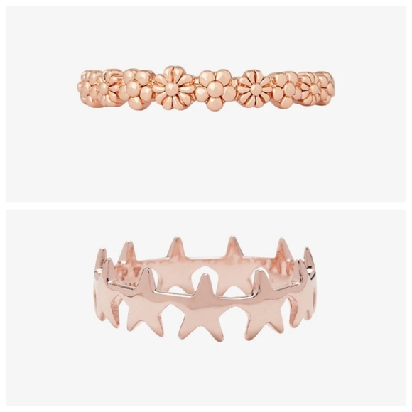 Pura Vida | Jewelry | New Pura Vida Bundle Rose Gold Floral Stacking ...